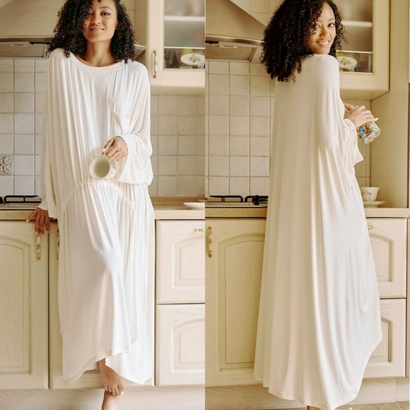 NAP Loungewear | Dresses | 4 Nap Loungewear Widefit Batwing Dress In White | Poshmark
